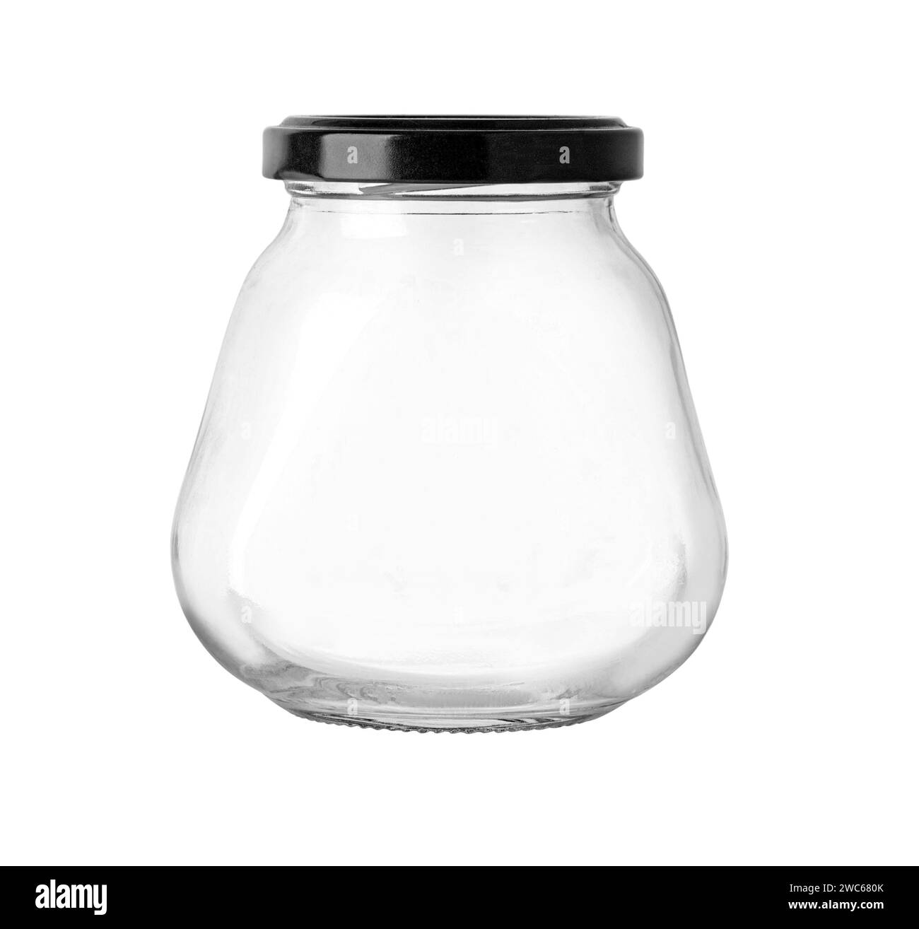 Small empty transparent glass jar isolated on white background Stock ...