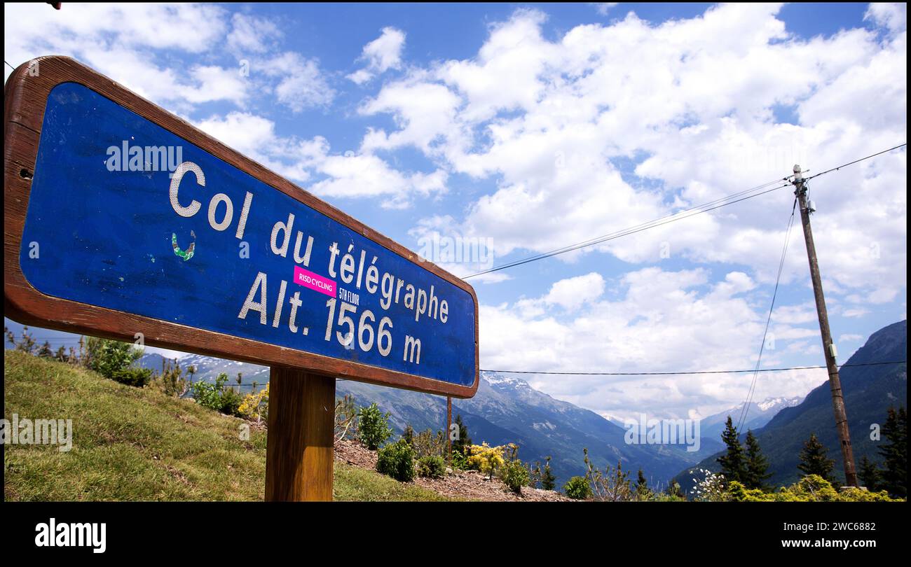 France- Col du Telegraphe. Place where many cyclists test their ...