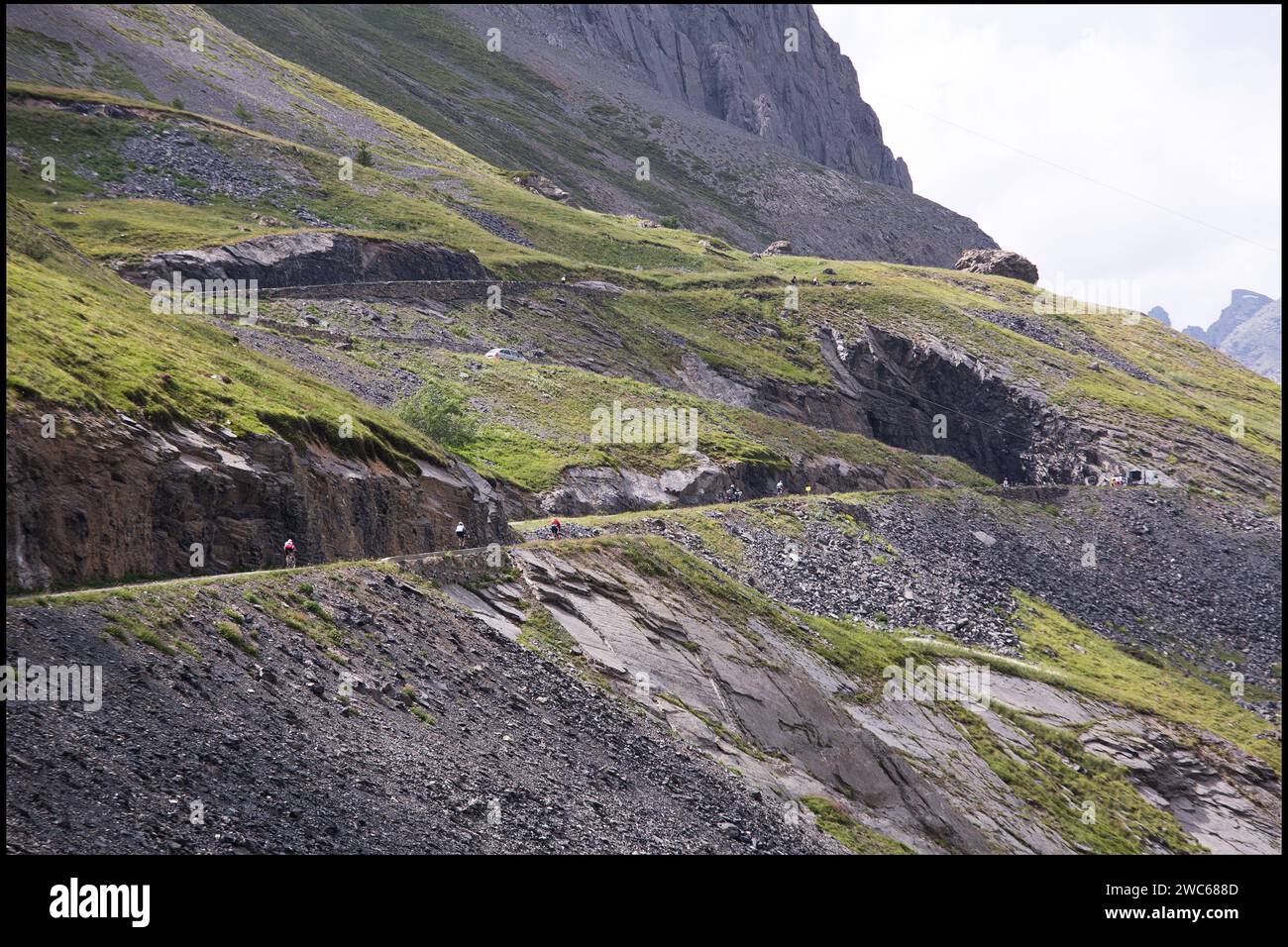 Col du Galbier in the French Alps . Place where many cyclists test ...