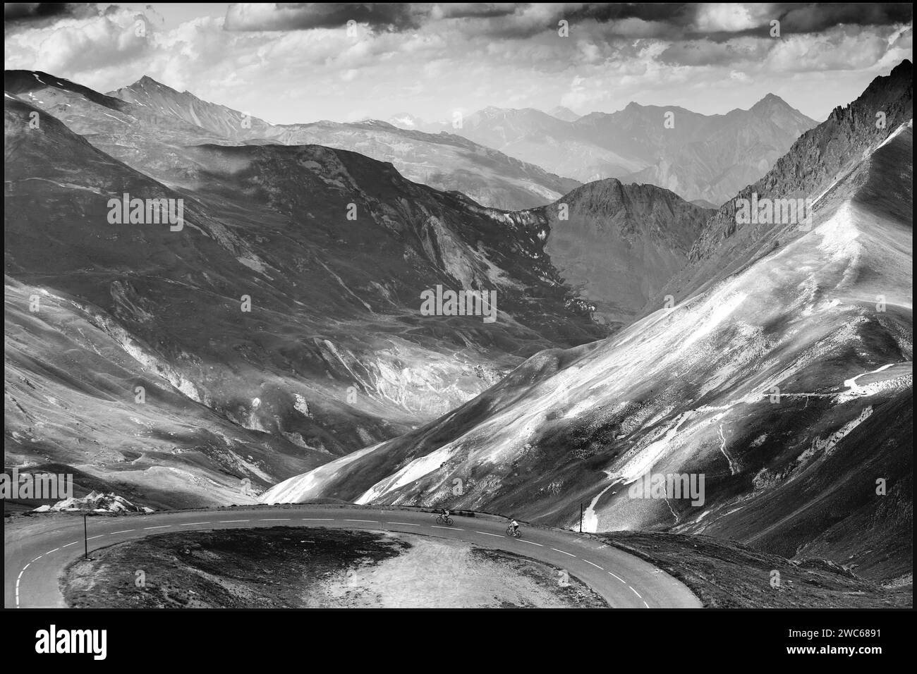 Col du Galbier in the French Alps . Place where many cyclists test ...