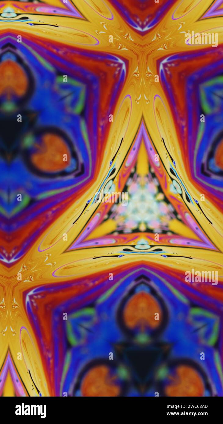 Kaleidoscope ornament paint water triangle pattern Stock Photo - Alamy