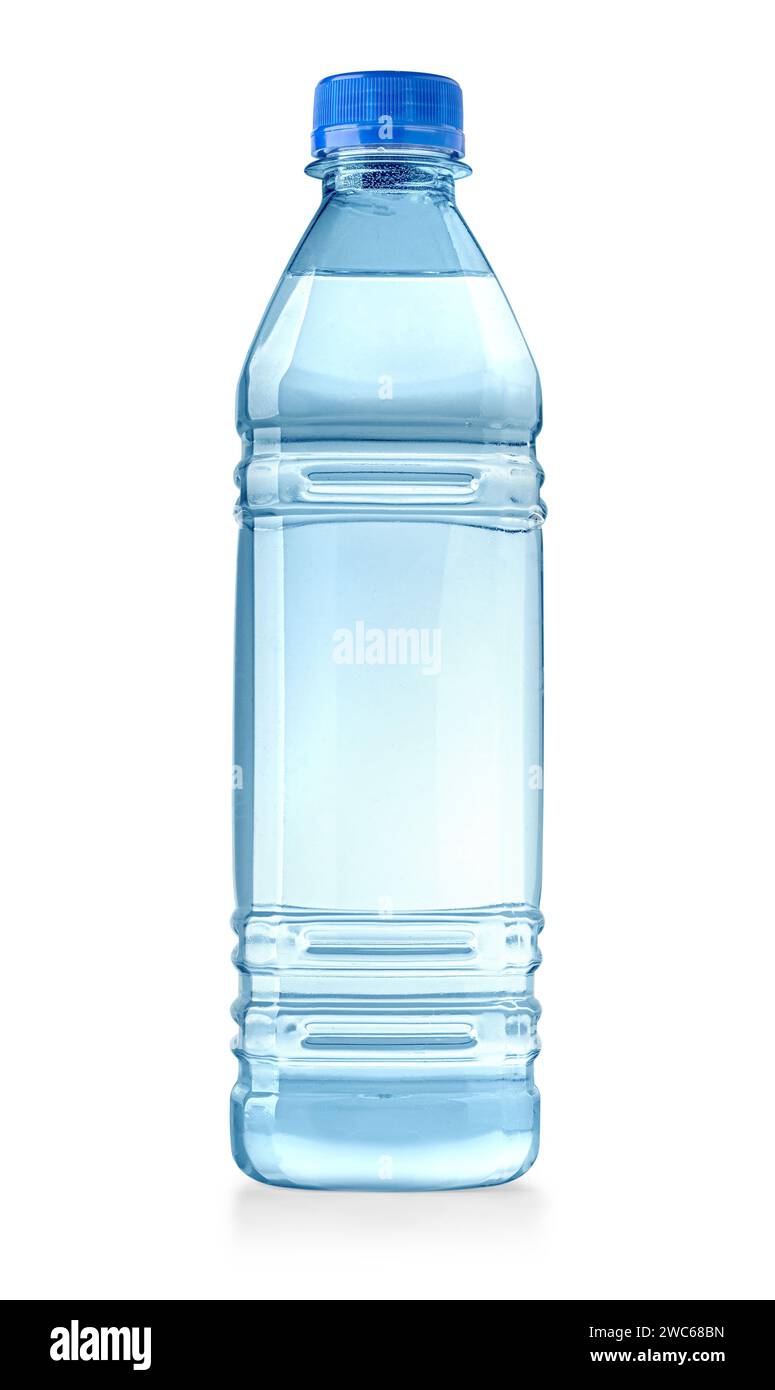 Small plastic water bottle isolated on white background with clipping ...