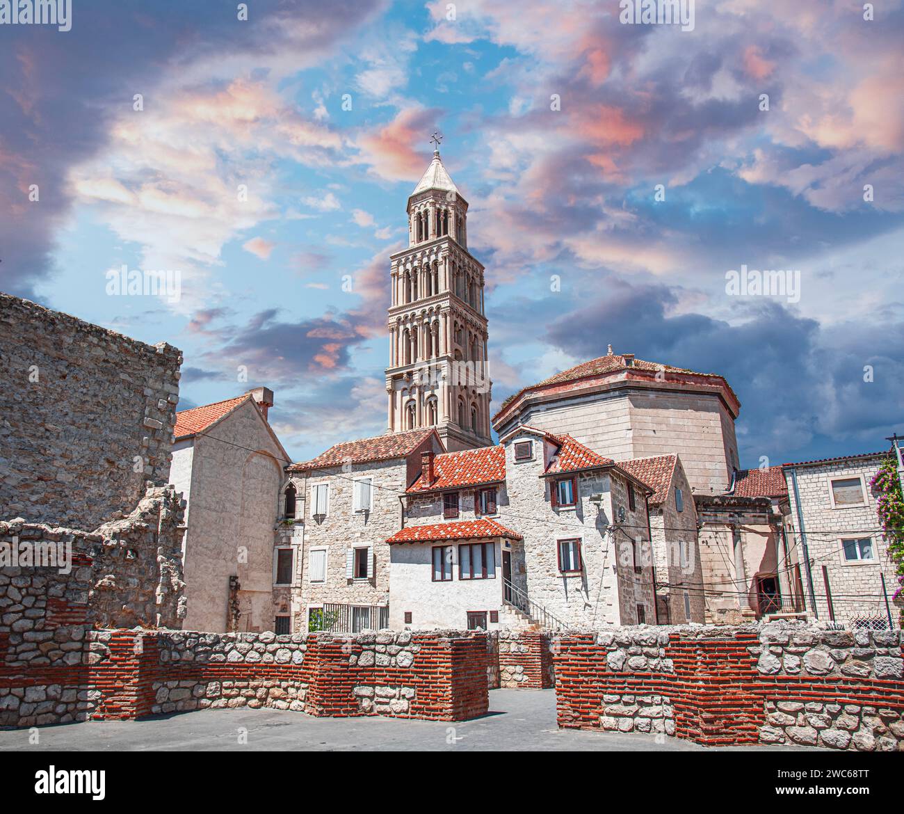 Split Cathedral and part of the palace building. Split, Croatia Stock ...