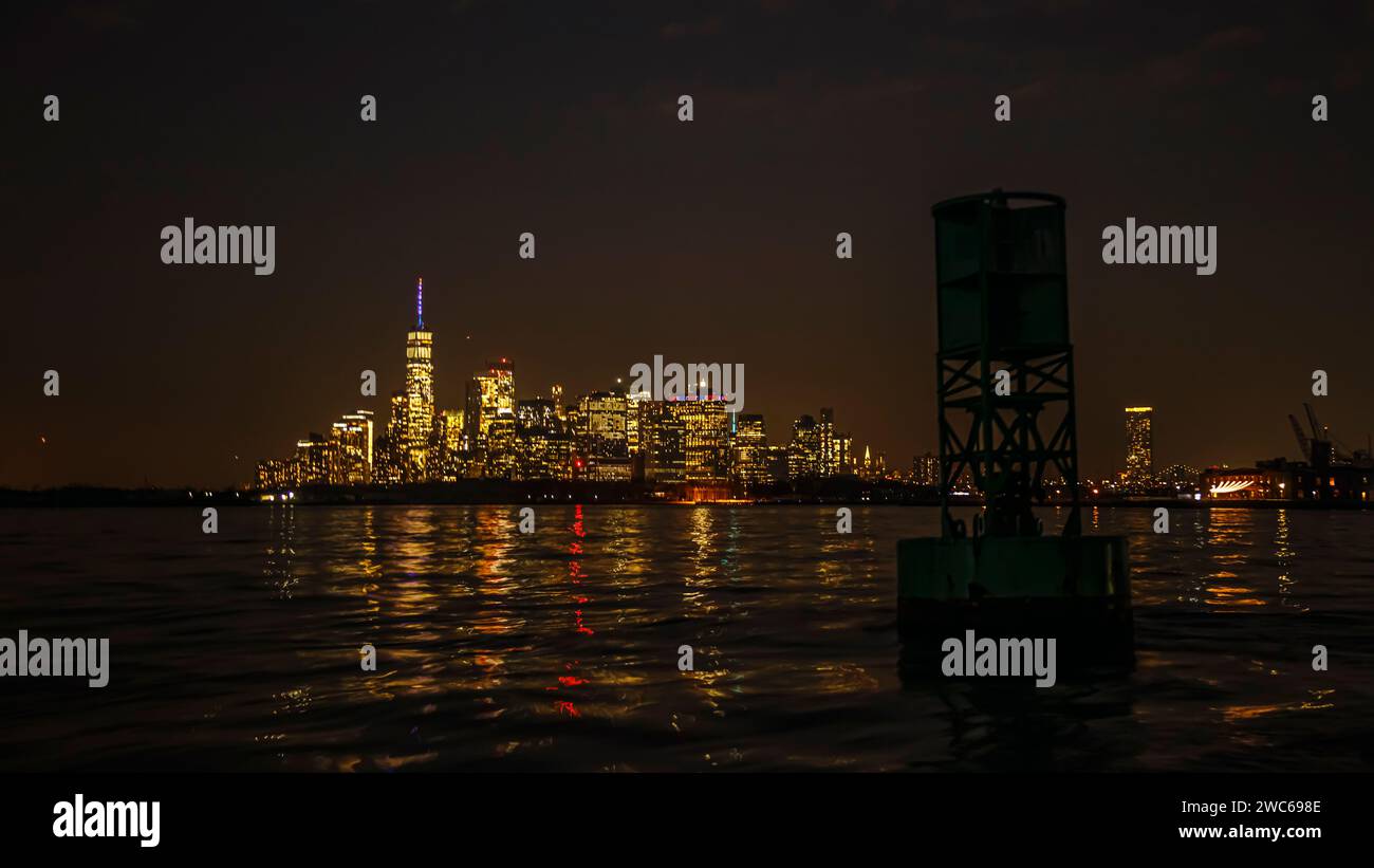 The bells of Hudson bay with Manhattan backgroud, New York city ...