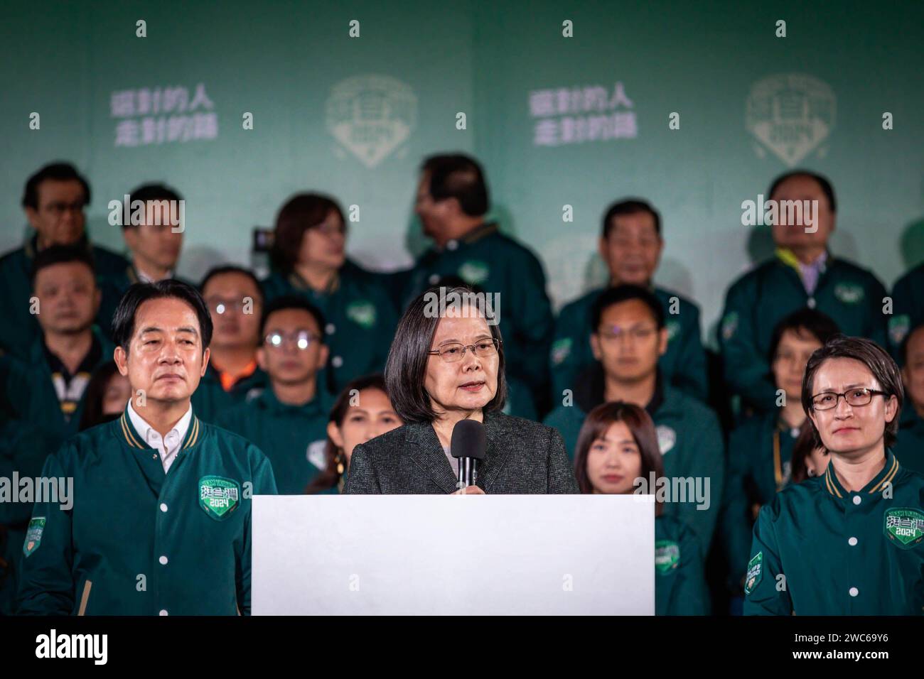 Taipei, Taiwan. 13th Jan, 2024. Taiwan president Tsai Ing-wen gives a ...