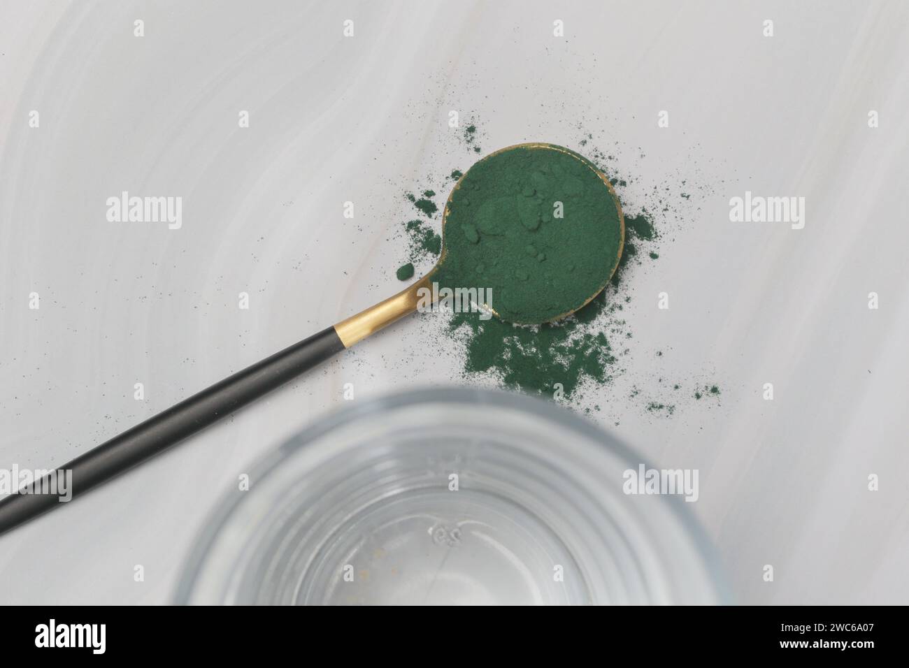 Closeup spirulina algae powder hi-res stock photography and images - Alamy