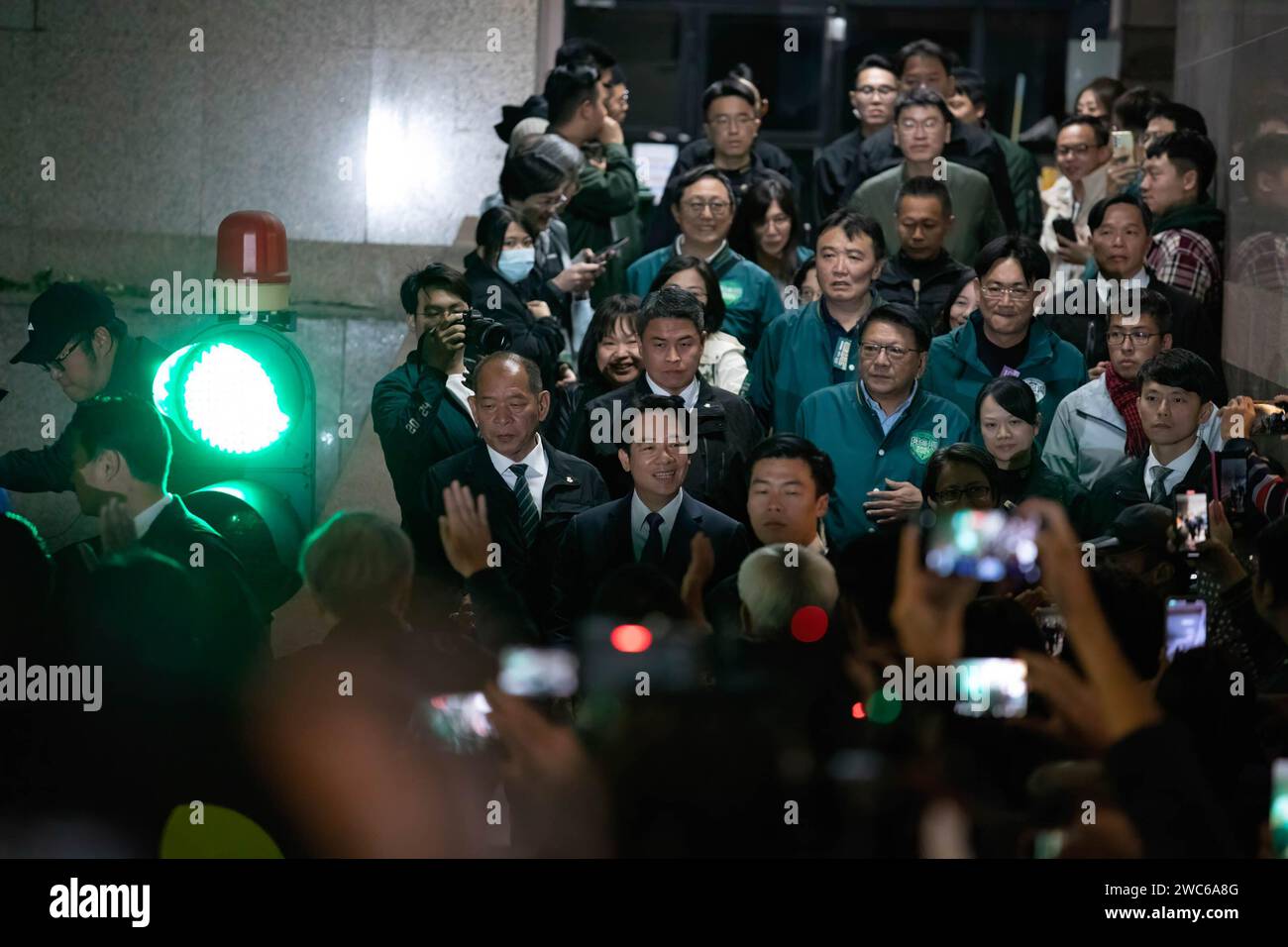 Taiwan president Tsai Ing-wen walks on the stage during the rally. Lai ...