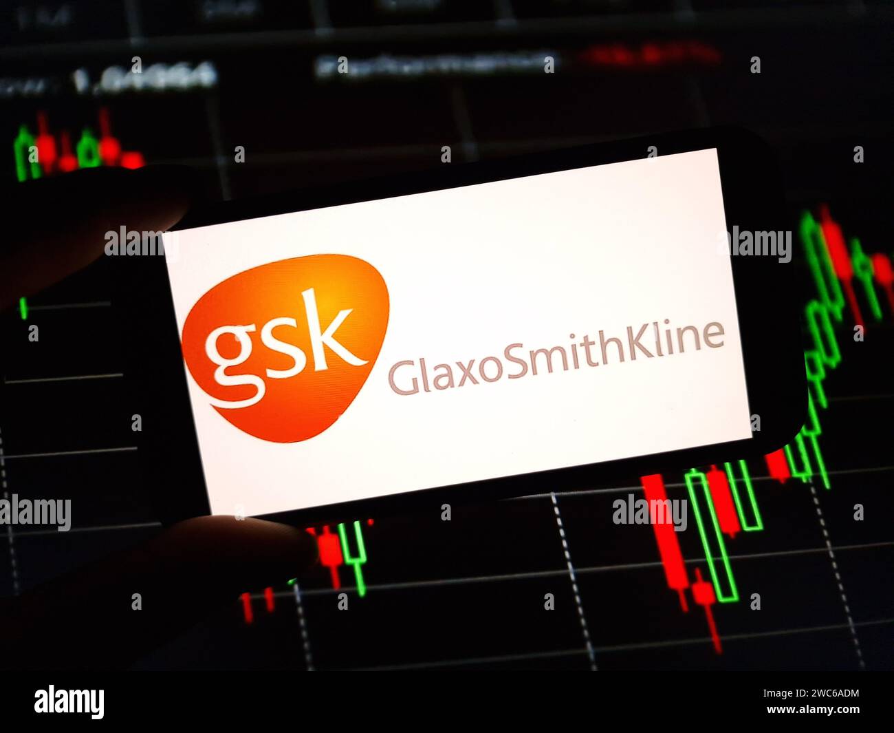 Konskie, Poland - January 13, 2024: GlaxoSmithKline company logo ...