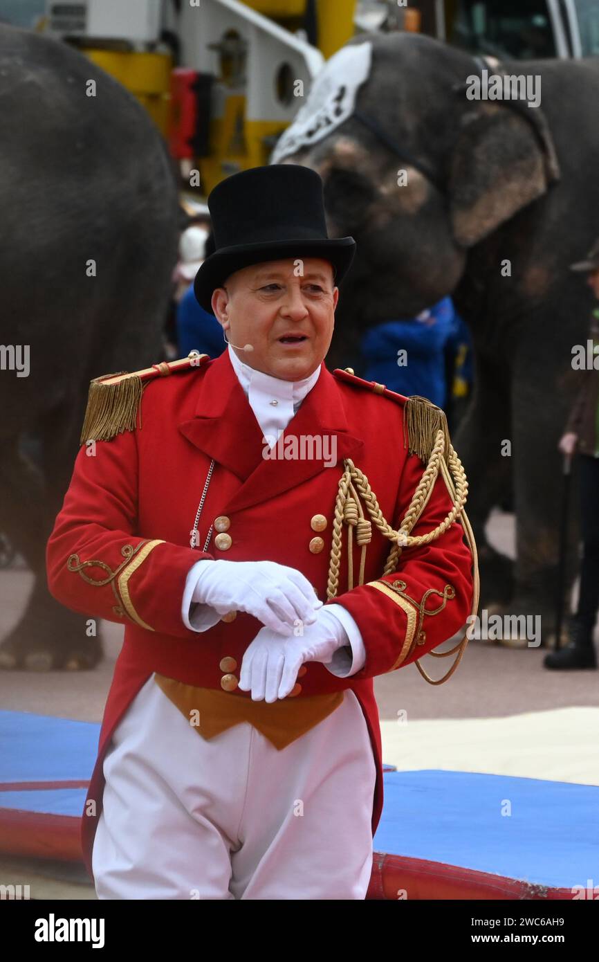 MONACO, - JANUARY 13 The Circus Parade on January 13, 2024 in Monaco ...