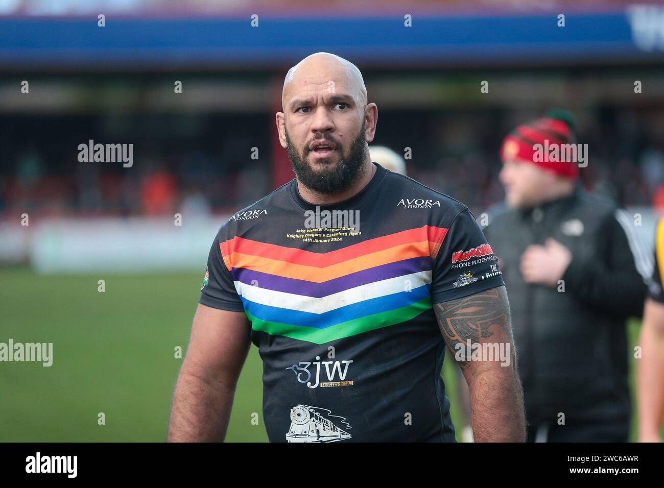 Keighley, UK. 14th Jan, 2024. Jake Webster *** during the Friendly ...
