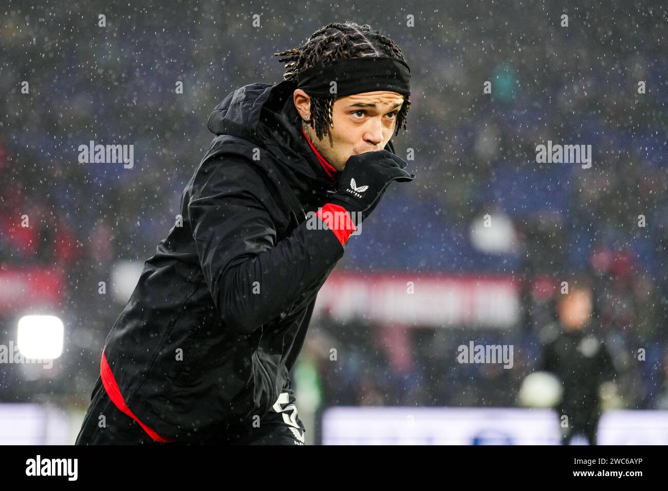 Rotterdam, The Netherlands. 14th Jan, 2024. Rotterdam - Quilindschy Hartman of Feyenoord during ...