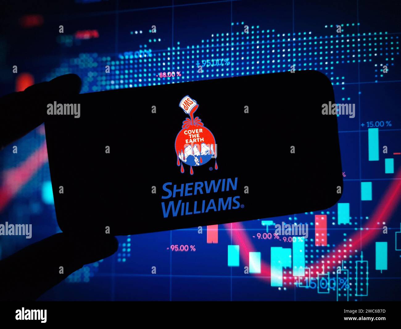 Konskie, Poland - January 13, 2024: Sherwin-Williams company logo ...