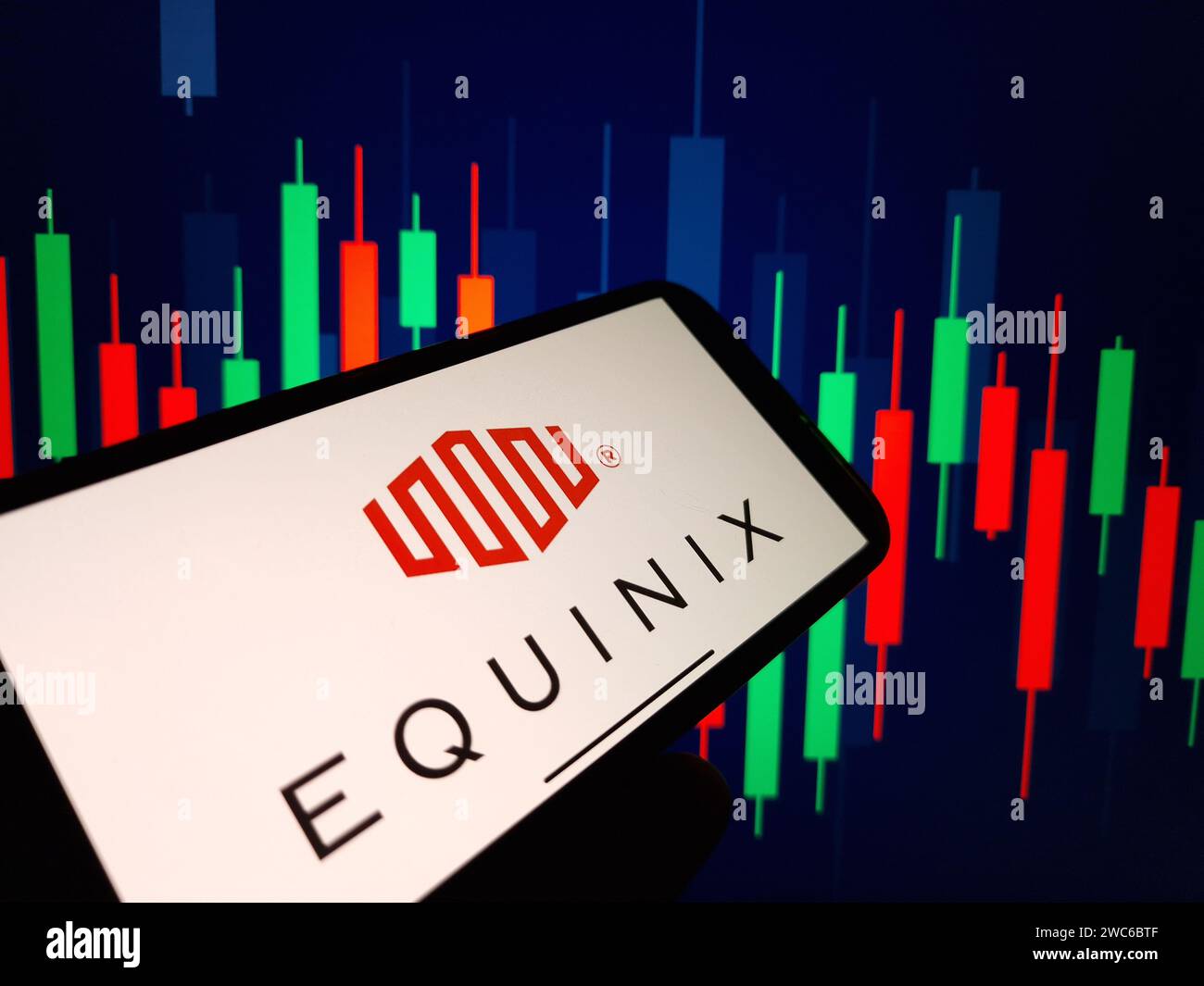 Konskie, Poland - January 13, 2024: Equinix company logo displayed on ...