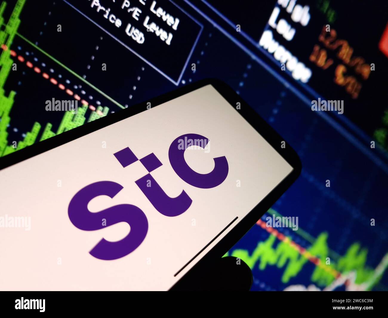 Konskie, Poland - January 13, 2024: Saudi Telecom Company logo ...