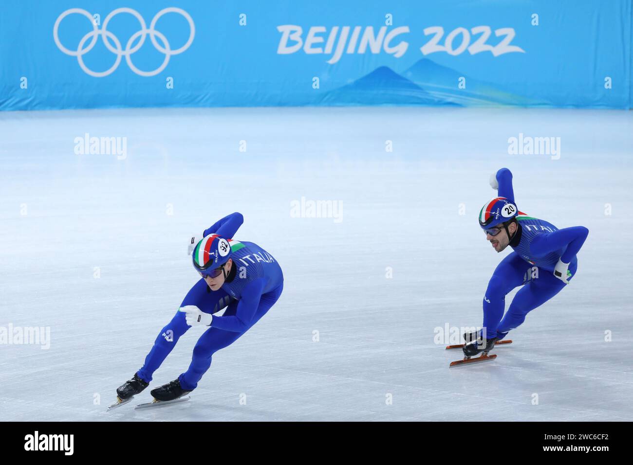 FEB 5, 2022 - Beijing, China: Team Italy in the Mixed Team Relay of the ...