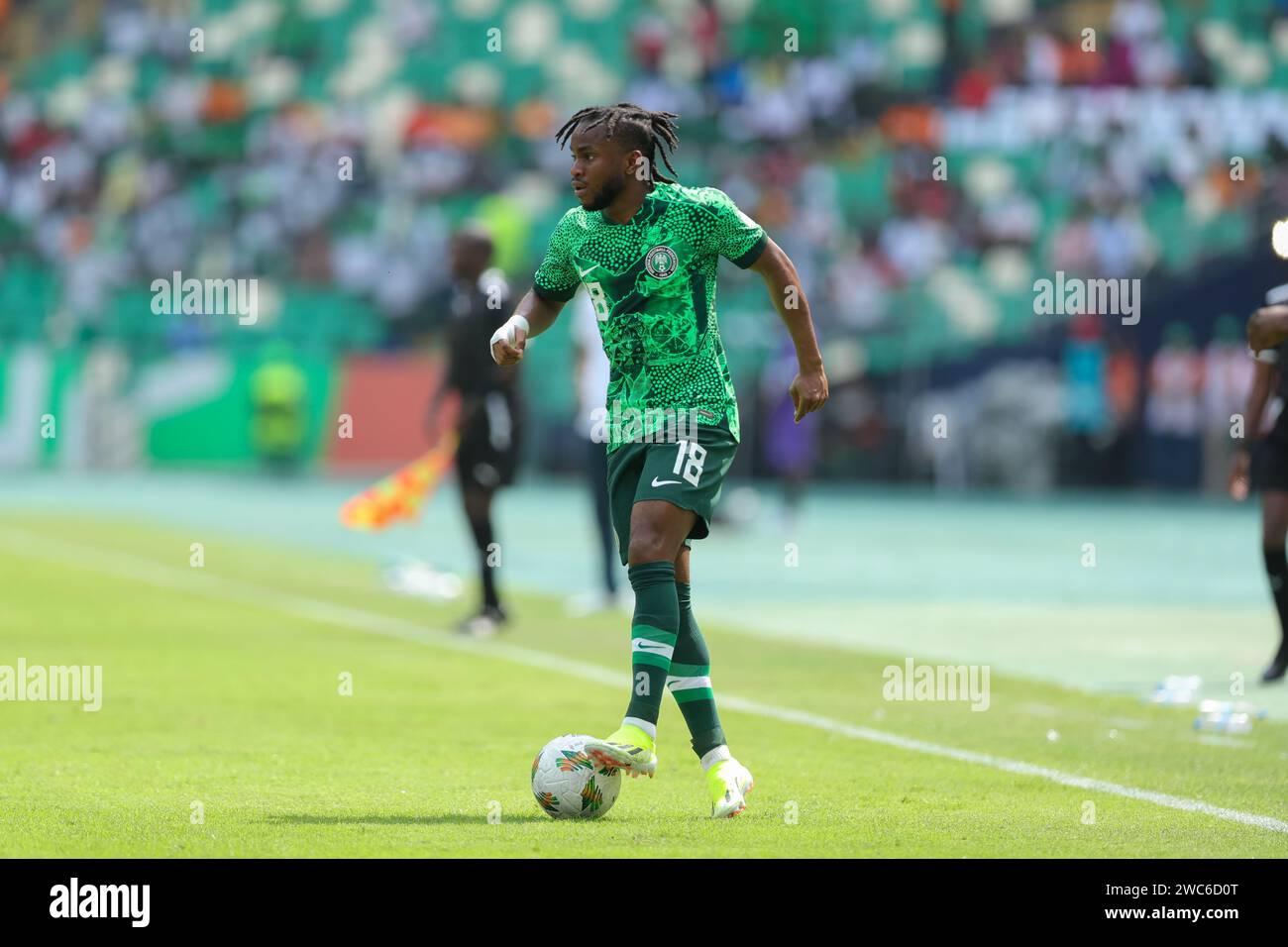 Abidjan, Nigeria. 14 Jan 2024. Ademola Lookman, Nigeria vs Equitorial ...