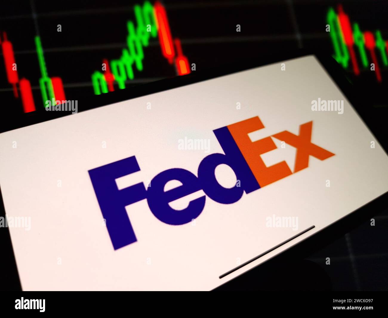 Konskie, Poland - January 13, 2024: FedEx company logo displayed on ...