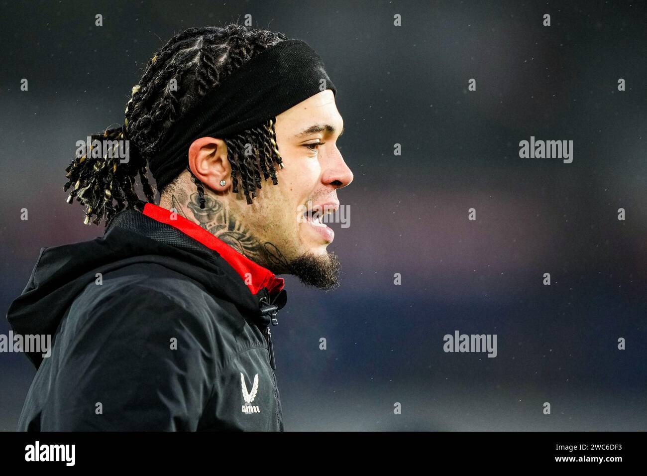 Rotterdam, The Netherlands. 14th Jan, 2024. Rotterdam - Quilindschy Hartman of Feyenoord during ...