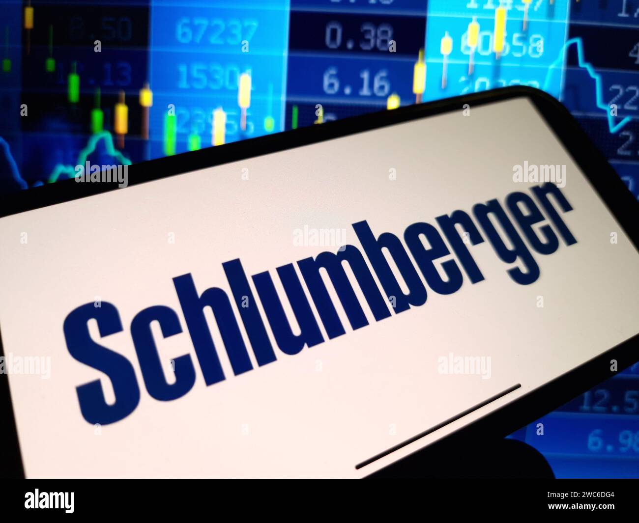 Konskie, Poland - January 13, 2024: Schlumberger company logo displayed ...