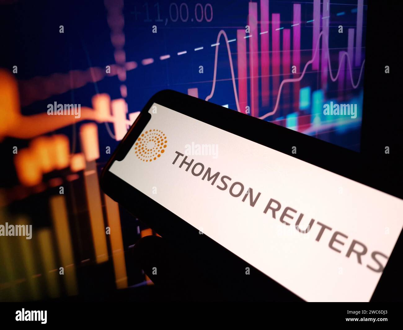 Konskie, Poland - January 13, 2024: Thomson Reuters company logo ...