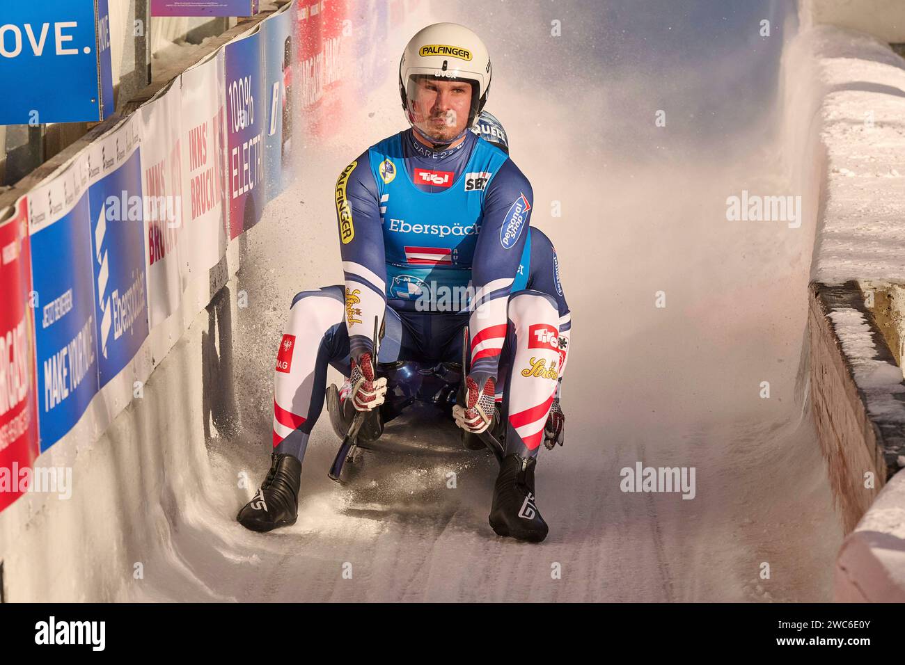 Innsbruck, Österreich 13.- 14. Januar 2024: Eberspächer Rennrodel ...