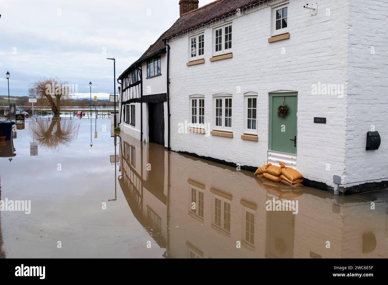 Flooding in St Mary's lane in Tewkesbury, Gloucestershire Stock Photo ...