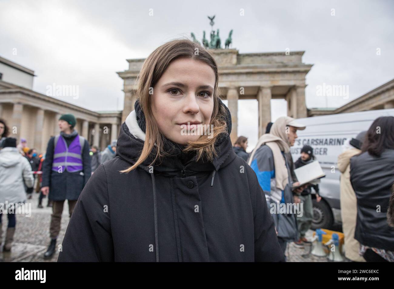 Berlin, Germany. 14th Jan, 2024. Luisa Neubauer delivered a speech at ...