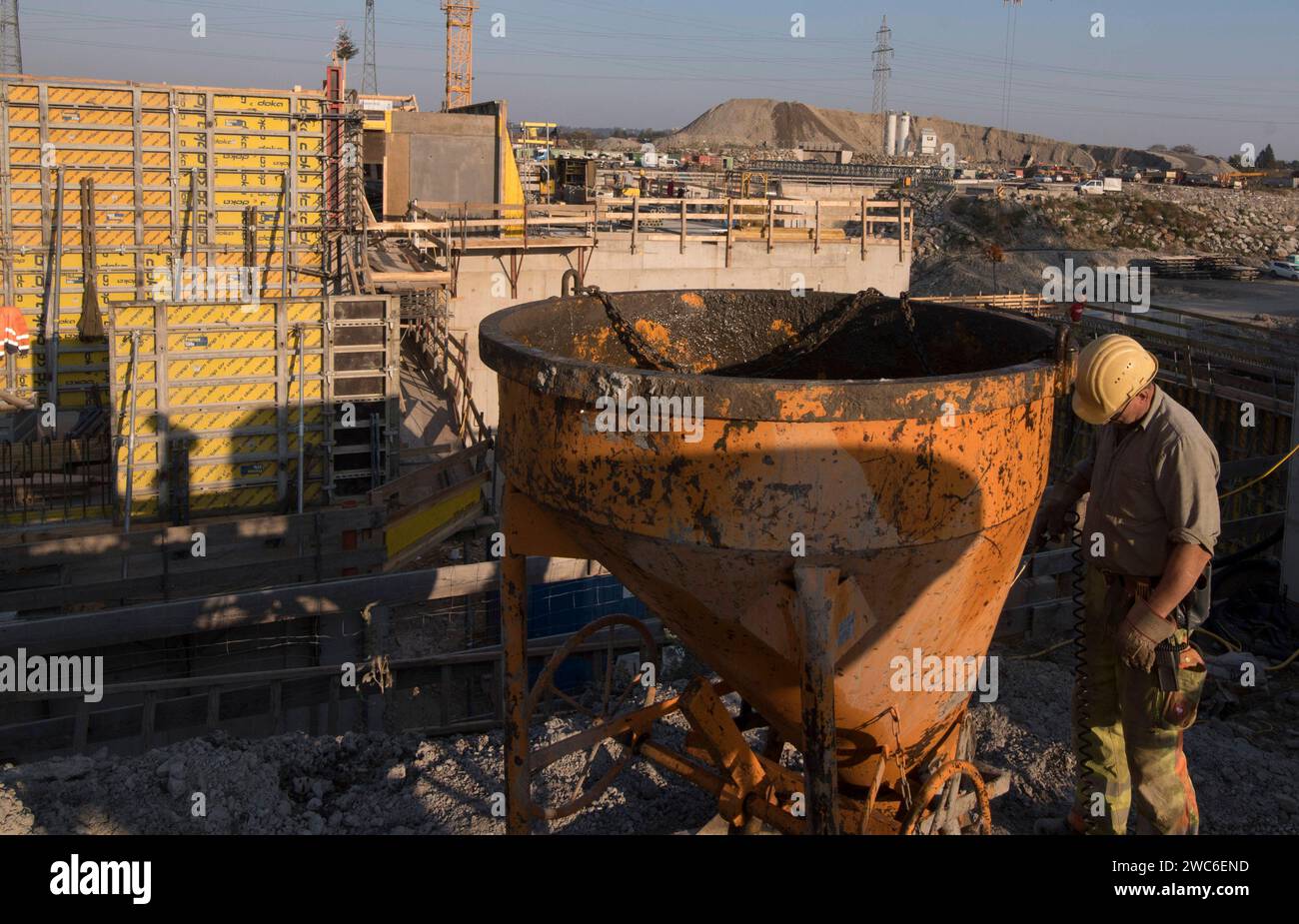 concrete or cement as a building material in construction industry ...