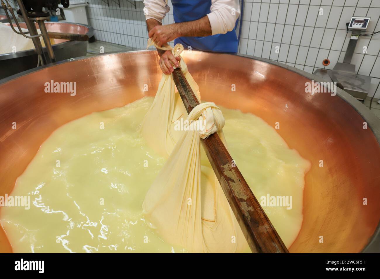 Modena, Emilia Romagna, Italy, January 2024, phases of the processing ...