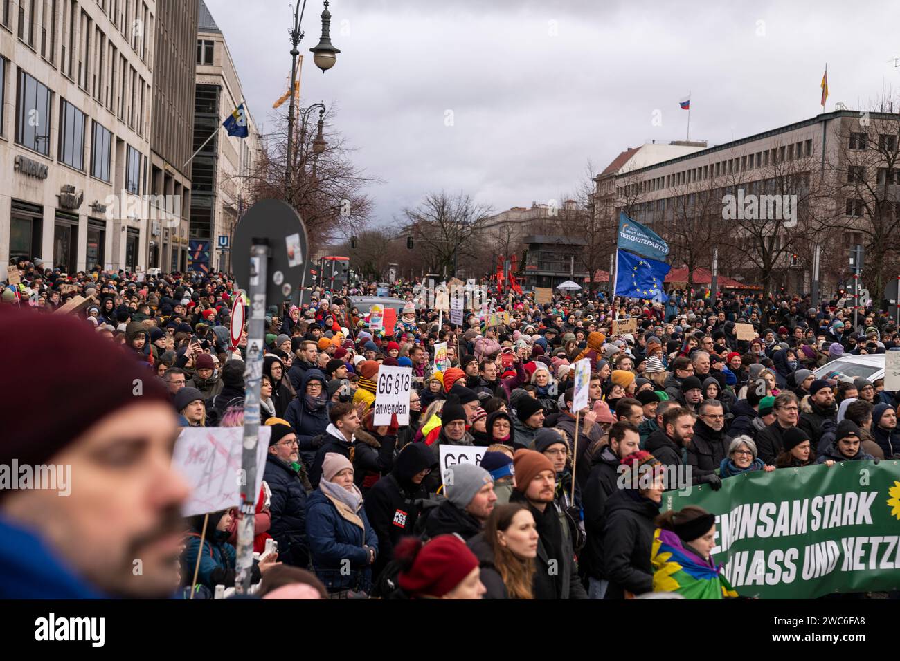 Berlin Demo against right wing Partie AFD January 2024 Stock Photo - Alamy