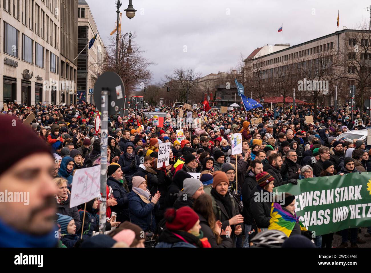 Berlin Demo against right wing Partie AFD January 2024 Stock Photo - Alamy