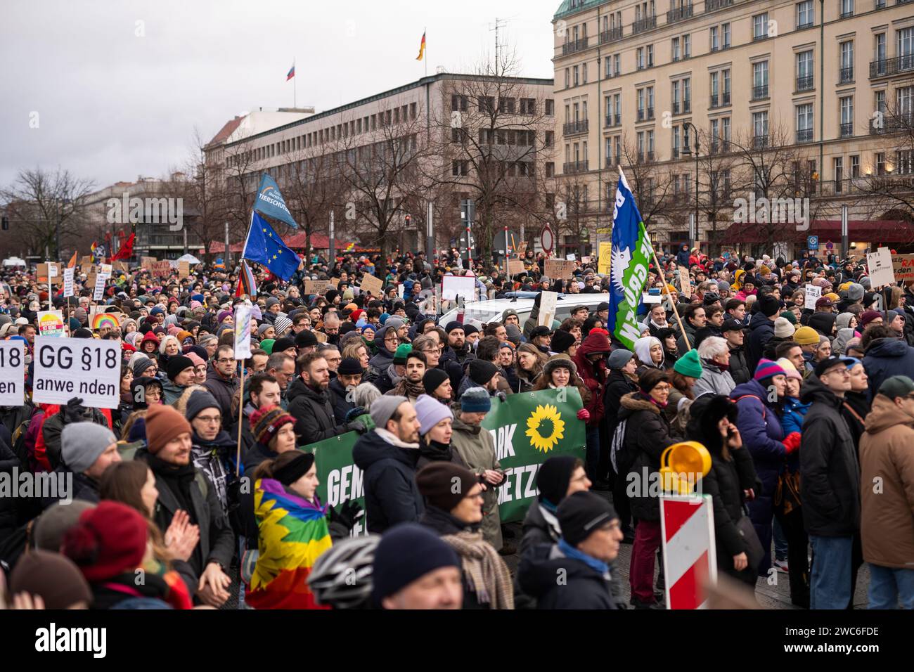 Berlin Demo against right wing Partie AFD January 2024 Stock Photo - Alamy
