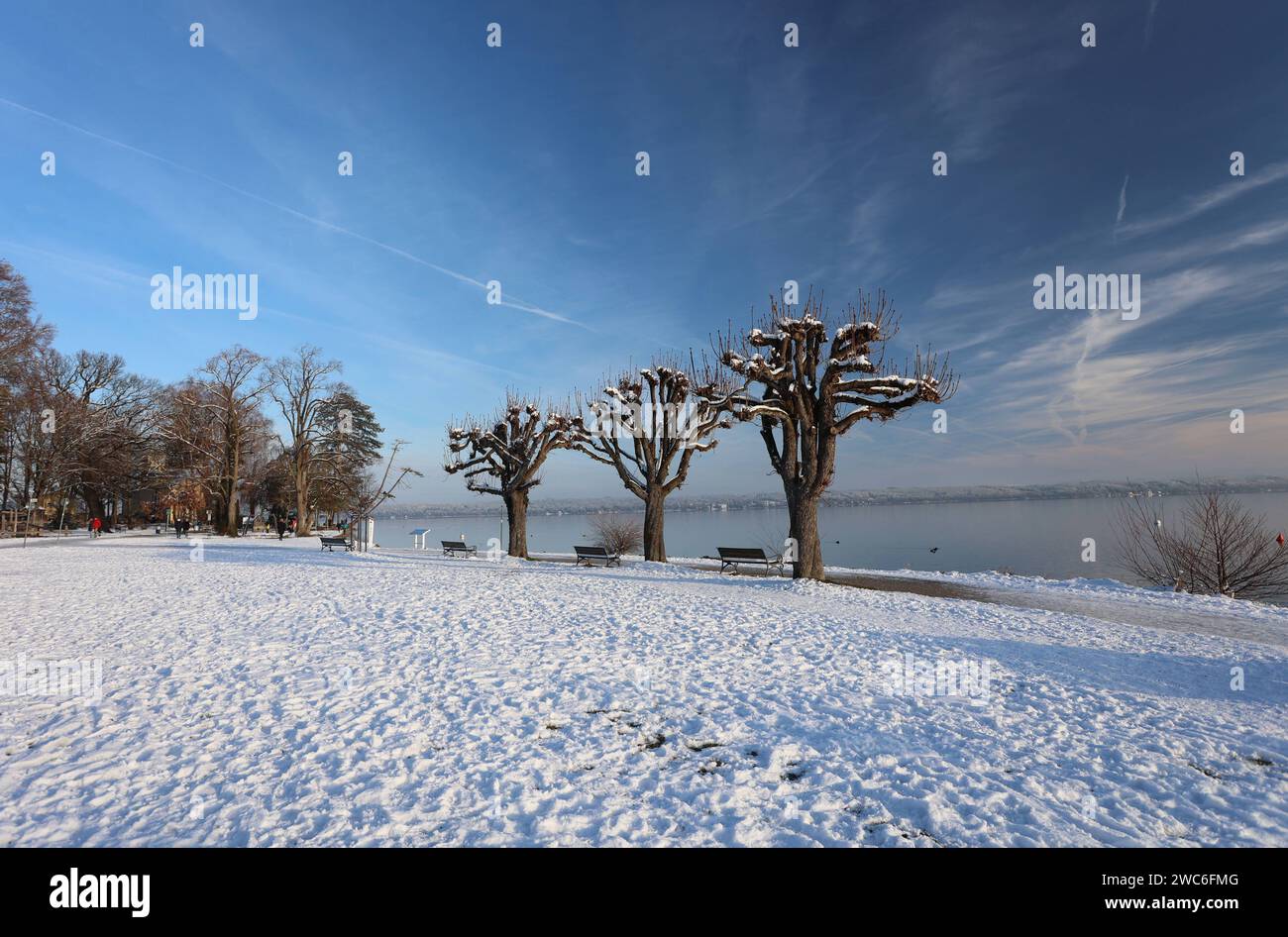 Tutzing, Bayern, Deutschland 14. Januar 2024: Ein Wintertag in Tutzing ...