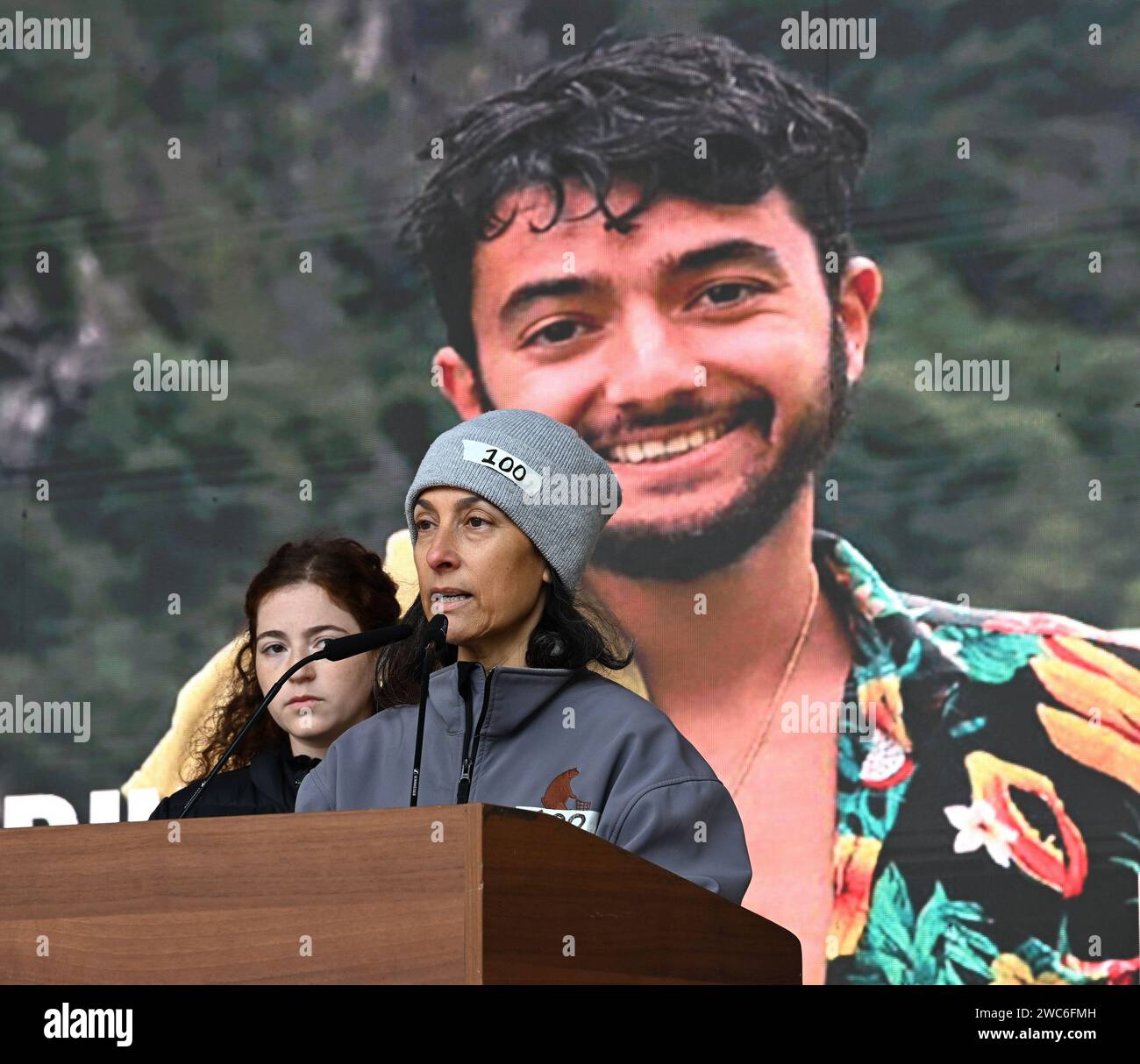 Jerusalem, Israel. 14th Jan, 2024. Rachel Goldberg-Polin, mother of ...
