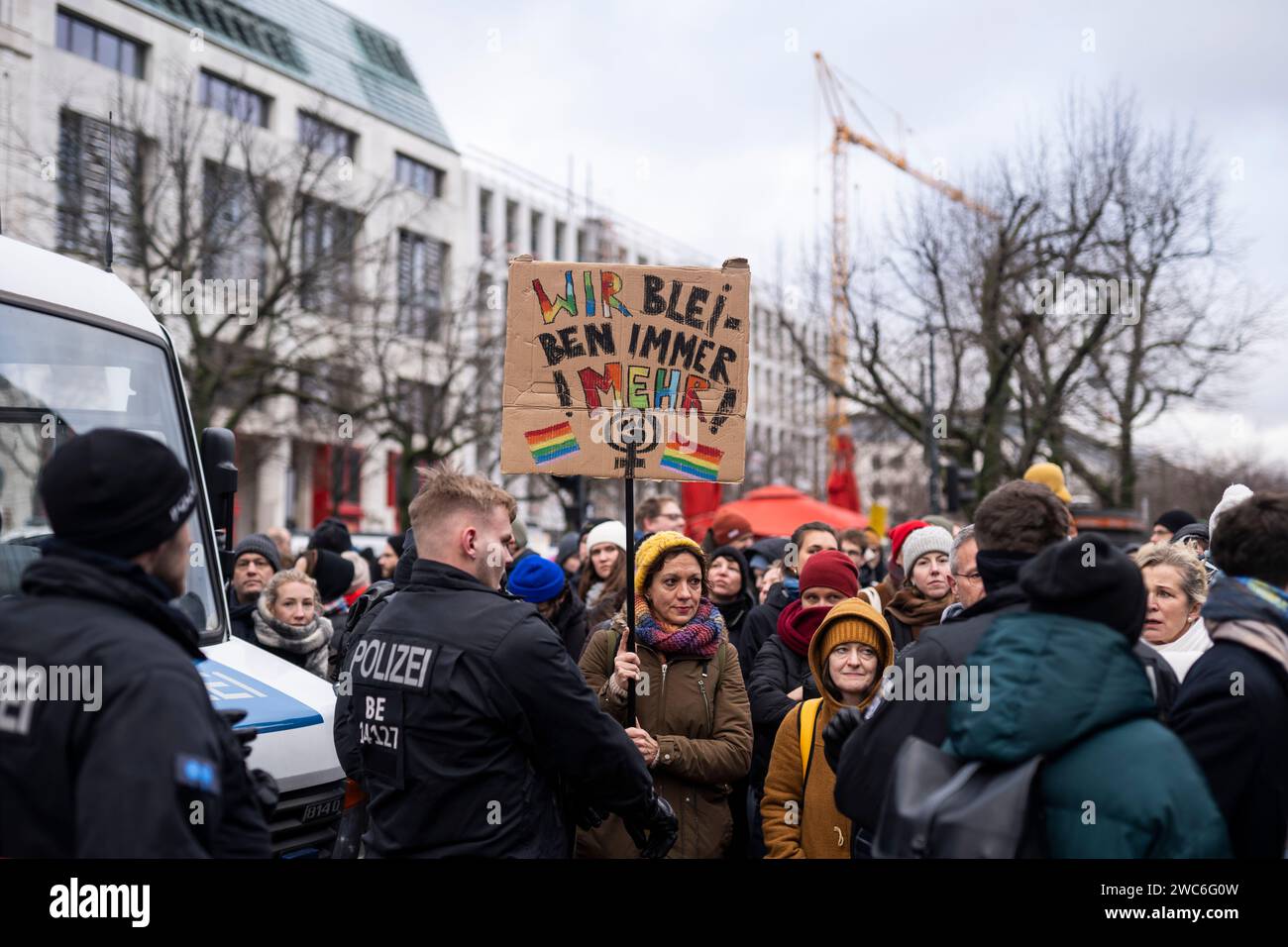 Berlin Demo against right wing Partie AFD January 2024 Stock Photo - Alamy