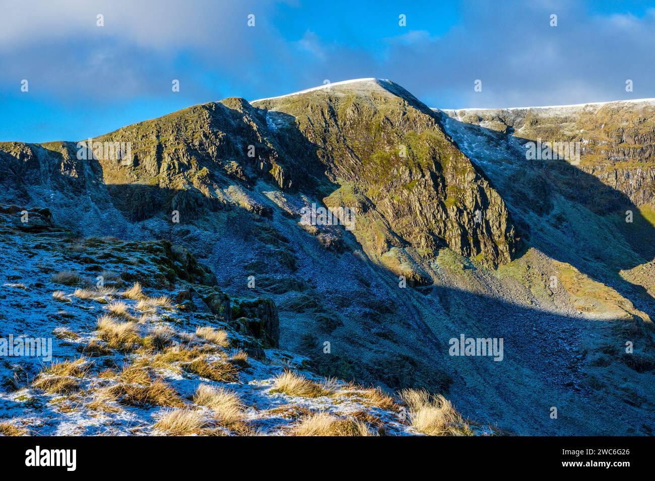 Nethermost Pike, part of the Helvellyn range, a mountain in the Lake ...