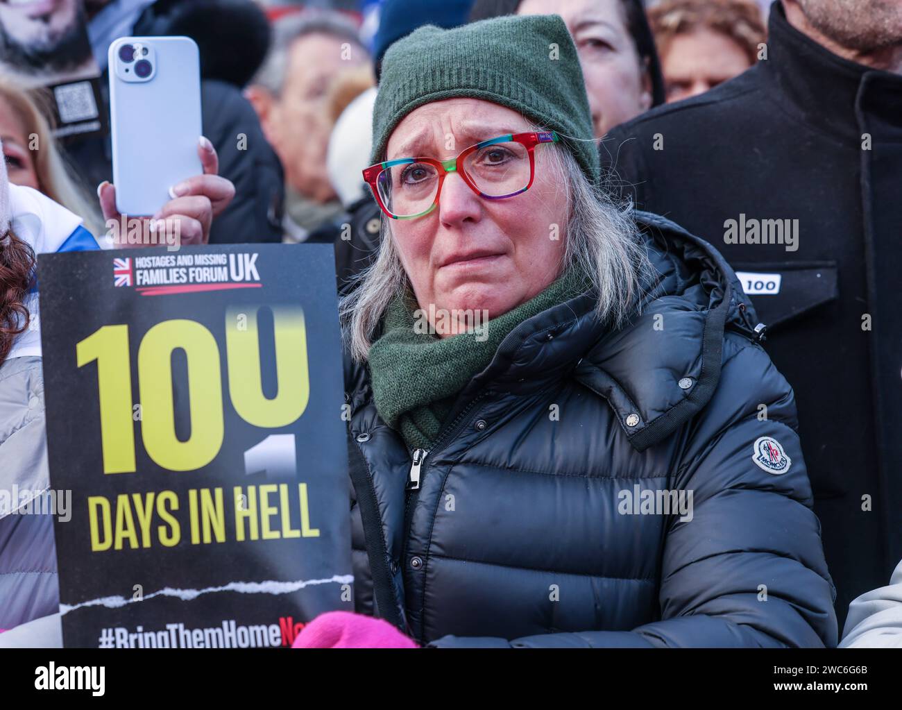 London Uk 14th Jan 2024 Marking 100 Days Since The Hamas Attack In