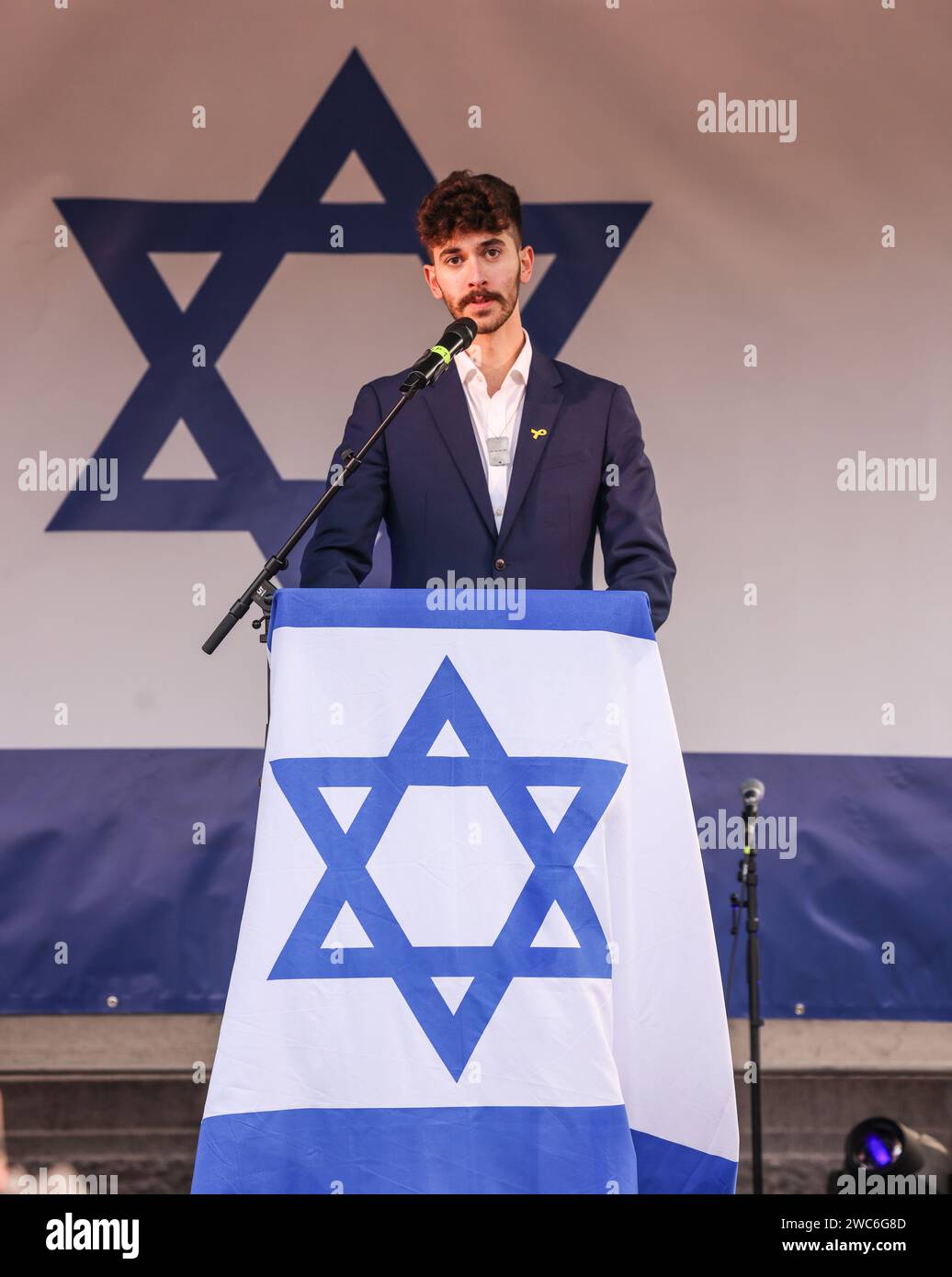 London, UK. 14th Jan, 2024. Eylon Aslan Levy an official Israeli ...