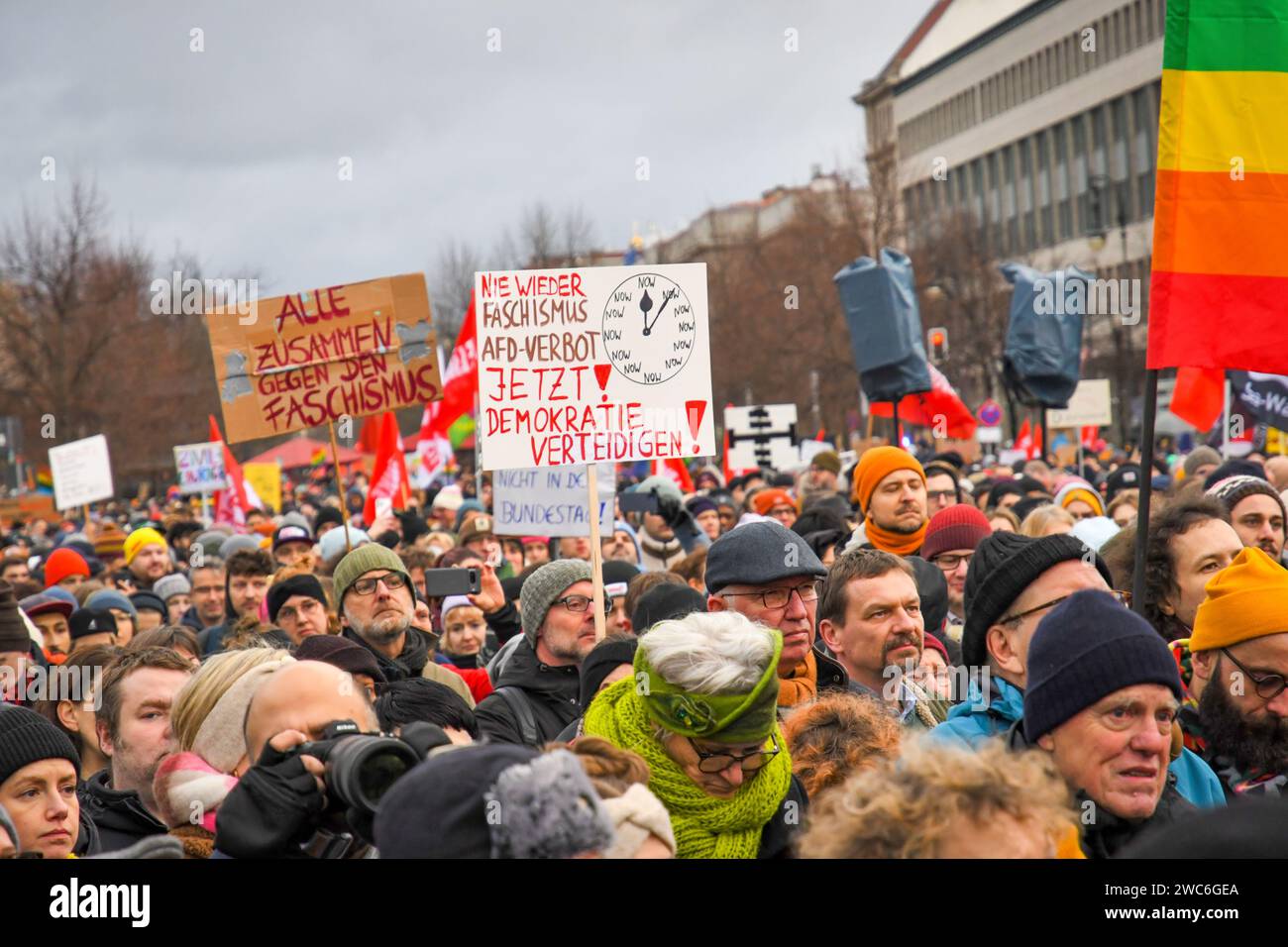 Berlin,Germany, 14th january 2024.Protest against right wing political ...