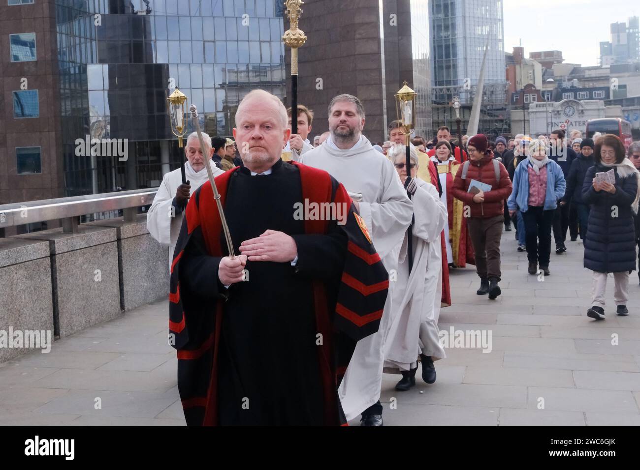 London Bridge, London, UK. 14th Jan 2024 The Blessing of the Thames ...