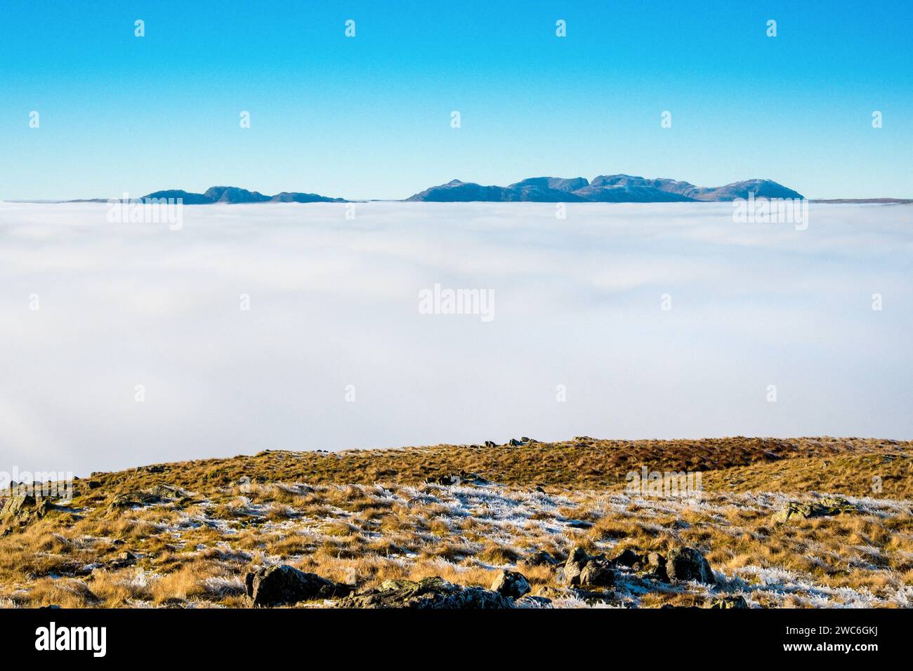 The Scafell range seen above a temperature inversion / cloud inversion ...