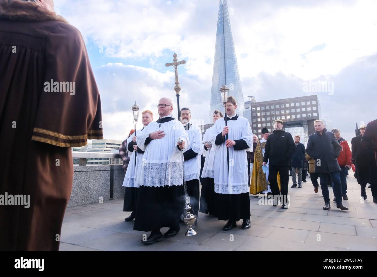 London Bridge, London, UK. 14th Jan 2024 The Blessing of the Thames ...