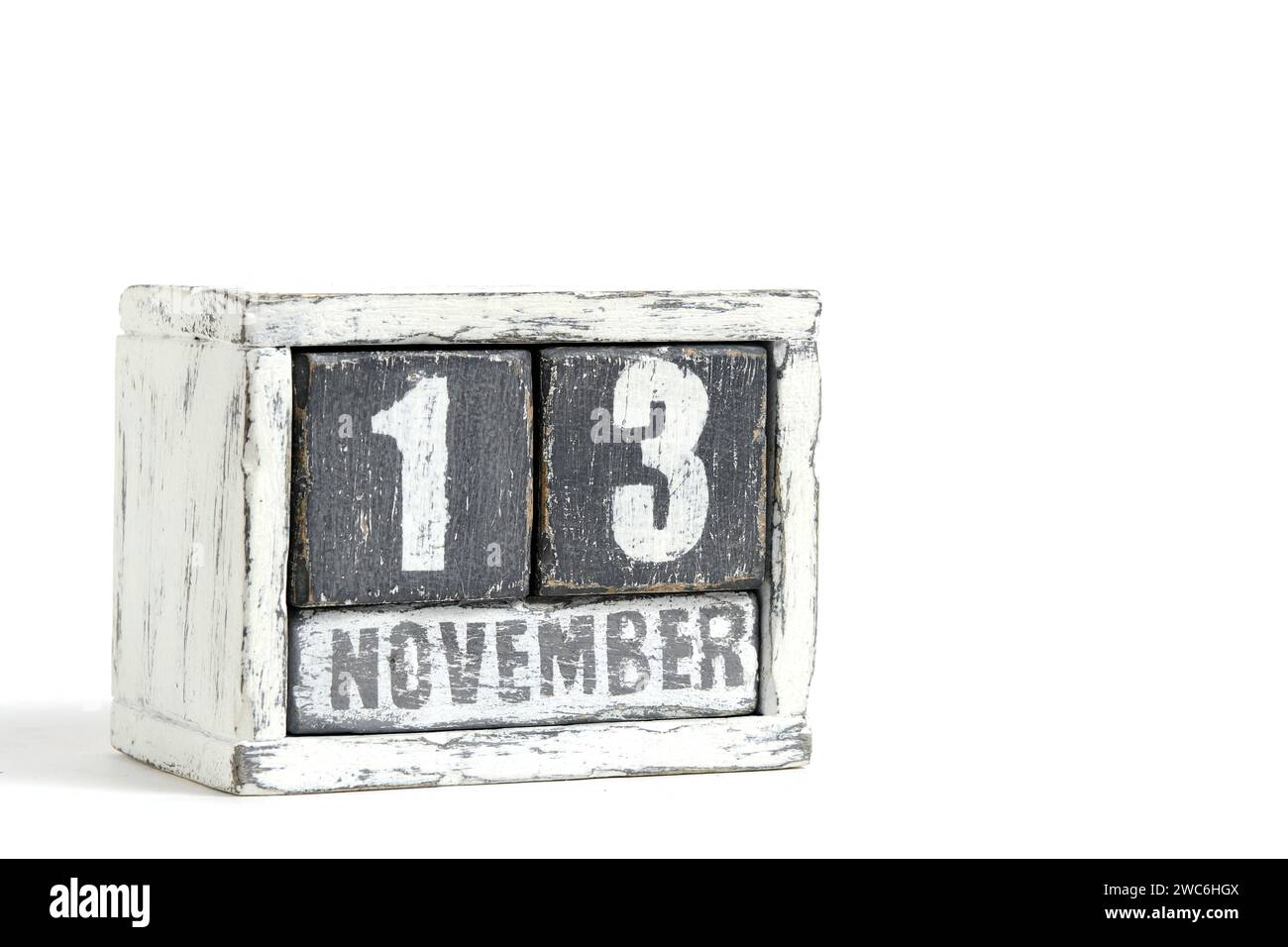 November 13 on wooden calendar, on white background Stock Photo - Alamy