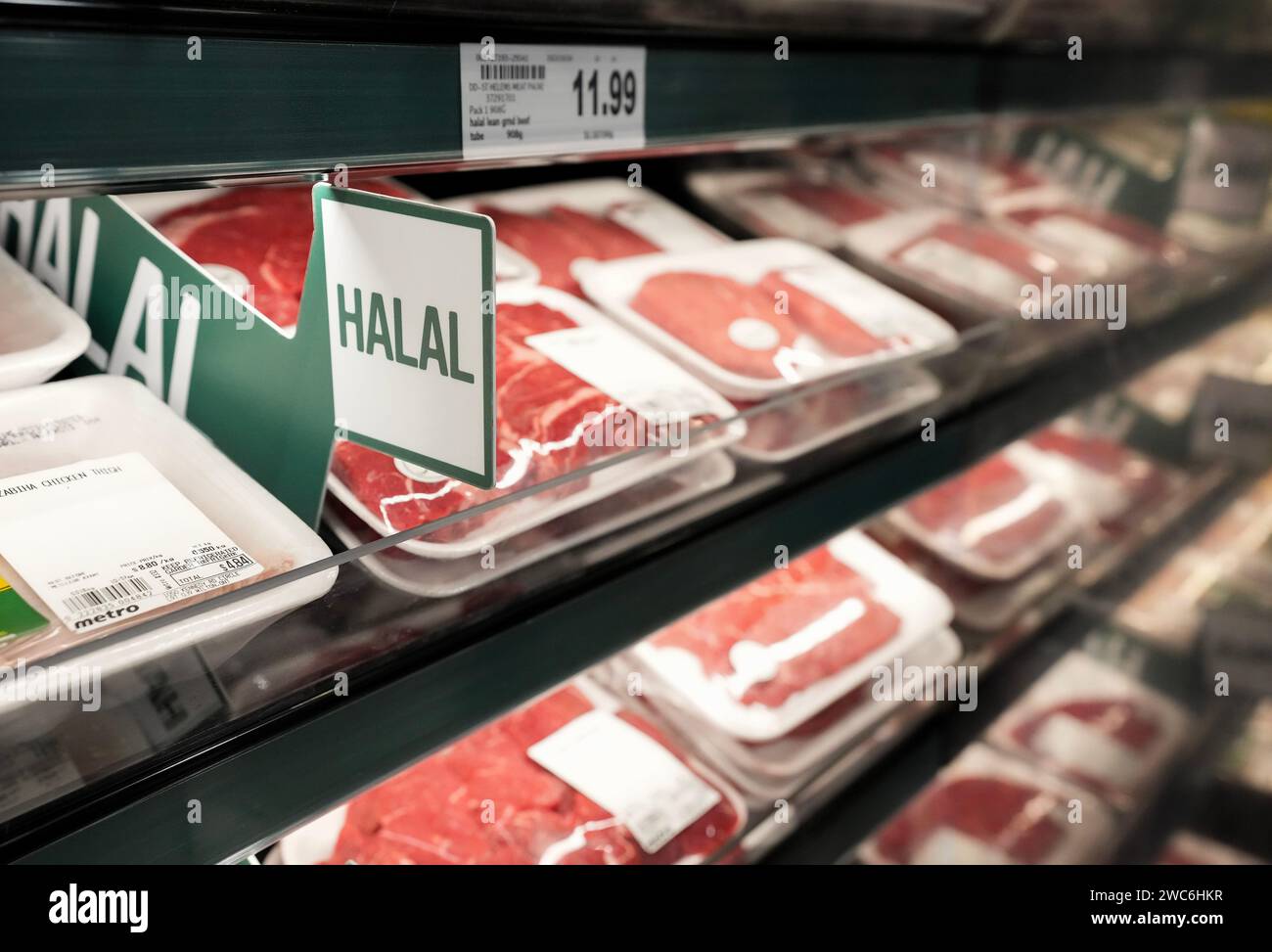 One part of the halal food section is shown inside a Metro grocery ...