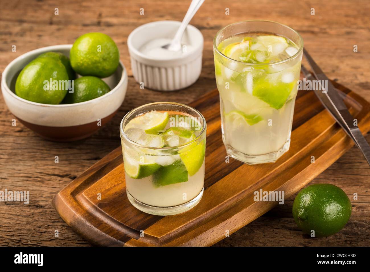 Brazilian Caipirinha. Cachaça drink with lemon Stock Photo - Alamy