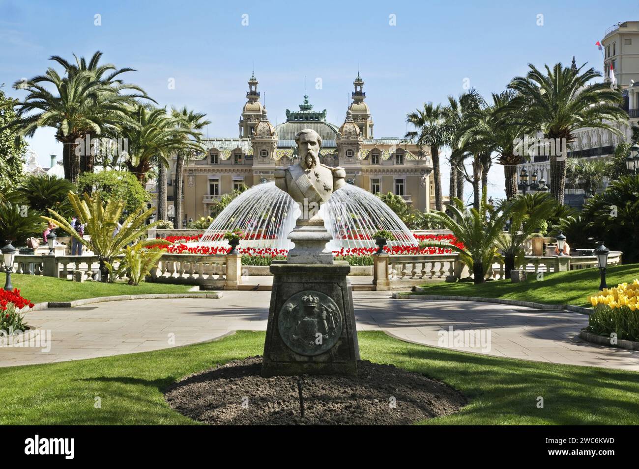 Monument to Francois Blanc at park of Monte Carlo. Principality of ...