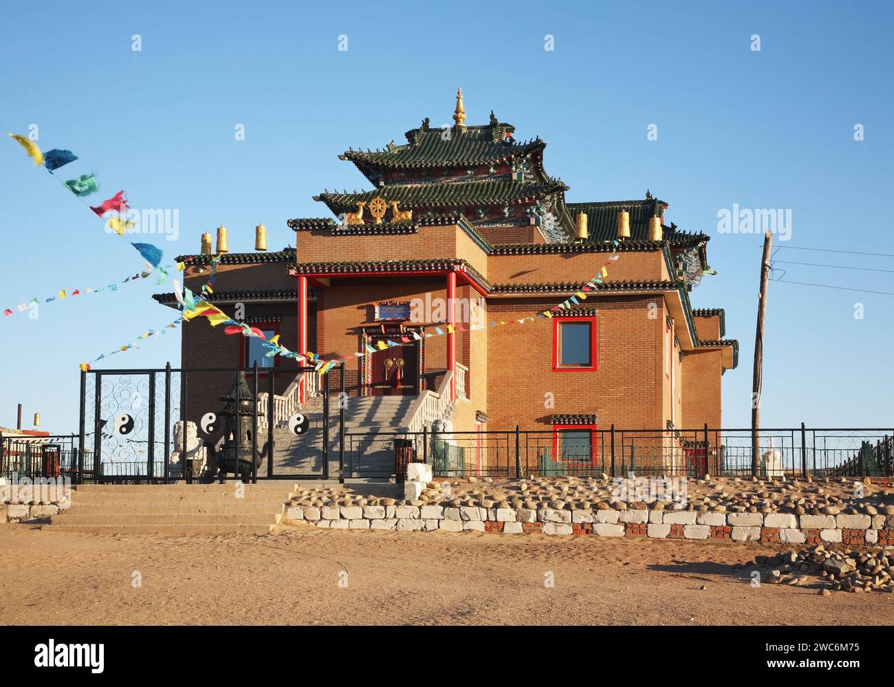Khamar Khiid Monastery in Gobi desert near Sainshand. Mongolia Stock ...