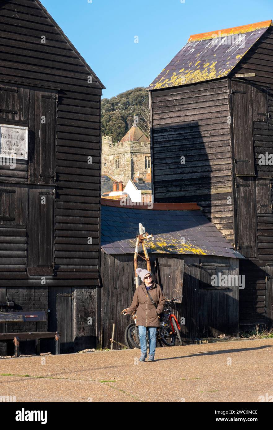 Black tarred traditional net huts hi-res stock photography and images ...