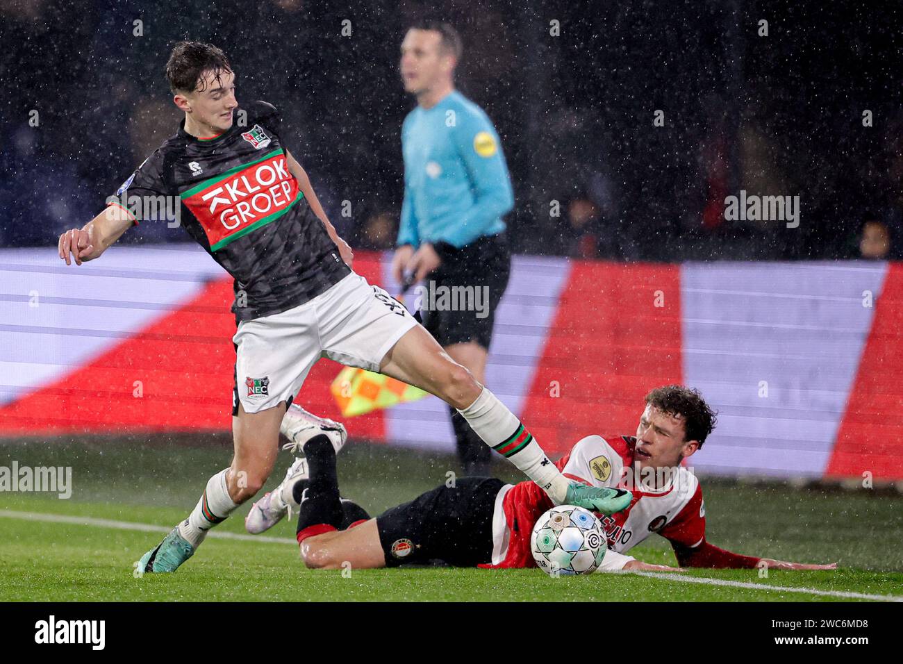 ROTTERDAM, NEDERLAND - JANUARY 14: Youri Baas of NEC battles for ...