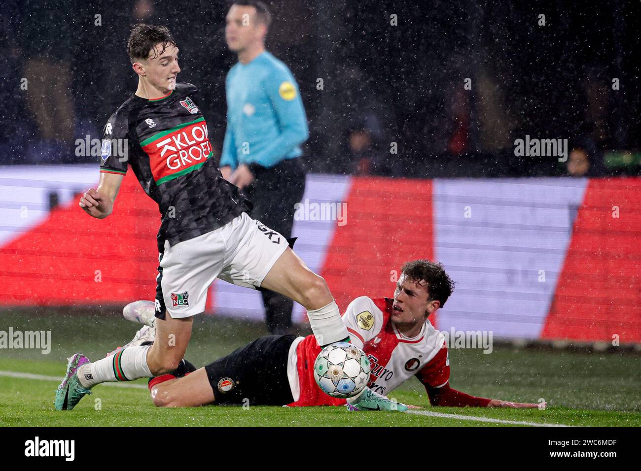 ROTTERDAM, NEDERLAND - JANUARY 14: Youri Baas of NEC battles for ...